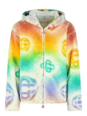 Casablanca Casablanca Monogram Zip-Up Hooded Jacket Multicolor
