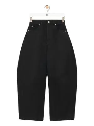 Loewe Barrel Trousers In Cotton - Black