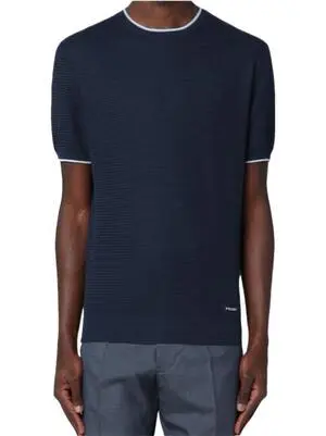 Prada Short Sleeve Crewneck Jumper - Blue