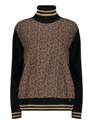 Herno Patterned Turtleneck Knitted Sweater - Black