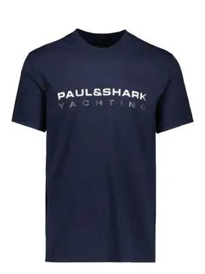 PAUL  SHARK Navy Blue Round-collar Short-sleeved T-shirt - Black