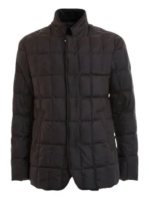 Emporio Armani Armani Collezioni Quilted Down Jacket With Stand Collar Black