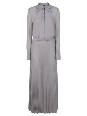 Emporio Armani Bow-detail Maxi Dress - Gray