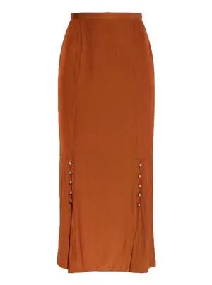 LANVIN Slit Midi Skirt - Brown