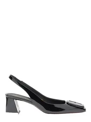 Santoni Slingback Pumps With Buckle Detail - Black