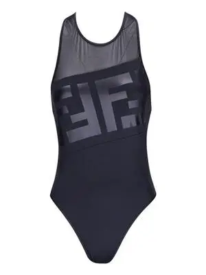 Fendi Logo One-piece Swimsuit - Black