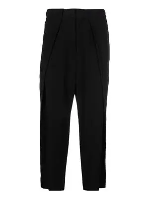 Balmain Side Folded Crepe Cropped Trousers - Black