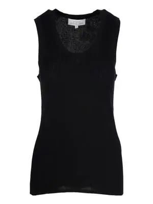 Studio Nicholson Sleeveless Ribbed Knit Top - Black