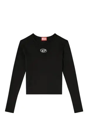 DIESEL® Long Sleeve Oval D Cut Out Top - Black
