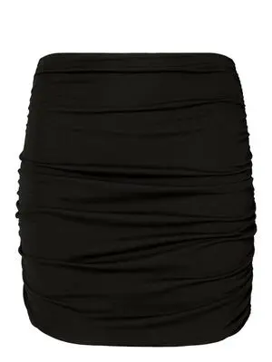 Tory Burch Ruched Mini Skirt - Black