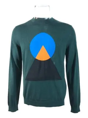 Kenzo Patterned Crew Neck Long Sleeve Sweater - Blue
