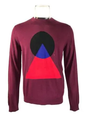 Kenzo Geometric Patterned Round Neck Sweater - Red