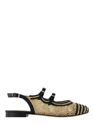 CAREL Balma Woven Flat Sandals - Black