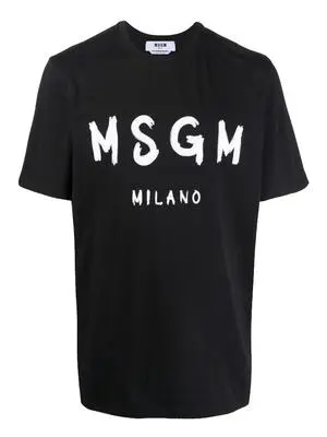 MSGM Logo Print T-shirt - Black