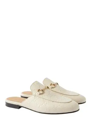 Gucci Princetown Slipper With Horsebit Detail - Ivory White