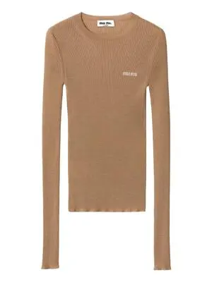 MIU MIU Miu Miu Ribbed Cashmere And Silk Sweater