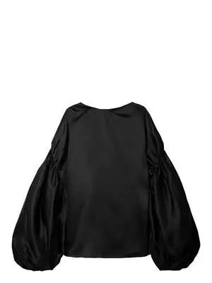 Khaite Khaite The Quico Puff-Sleeved Blouse Black