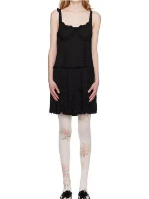 OPEN YY Flapper Mini Dress With Ruffles And Lace - Black