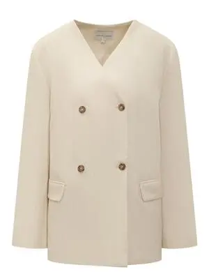 LOULOU STUDIO Icha Double-breasted Blazer - Nude