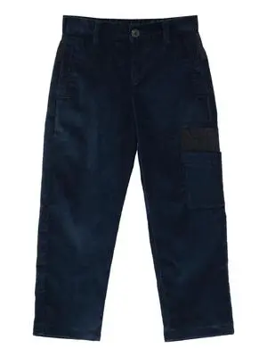 Fendi Logo Embroidered Corduroy Trousers - Black
