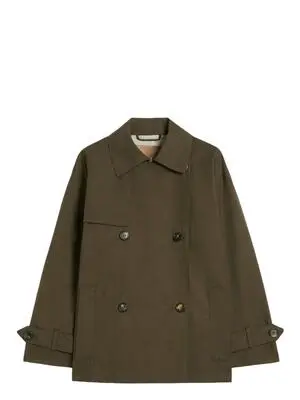 Max Mara Max Mara The Cube Zeno Double-Breasted Mini Trench Coat Green