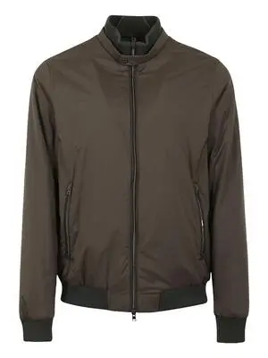 Herno High-neck Zipped Bomber Jacket - Black