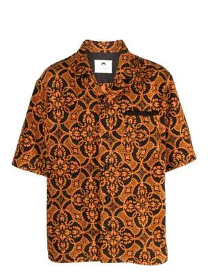 MARINE SERRE Logo Short-sleeved Shirt - Brown
