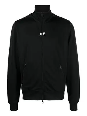 COURREGES High Neck Zip-up Long Sleeve Jacket - Black