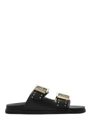 ALLSAINTS Magda Buckled Flat Sandals - Black