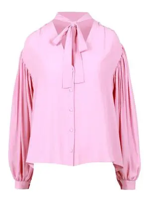MSGM Long-sleeved Blouse With Pleated Details - Pink