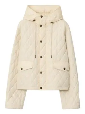 Burberry Burberry Cropped Quilted Hooded Jacket Nutmeg
