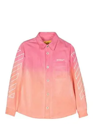 Off-White Off-White Tie-Dye Effect Long-Sleeve Shirt Pink