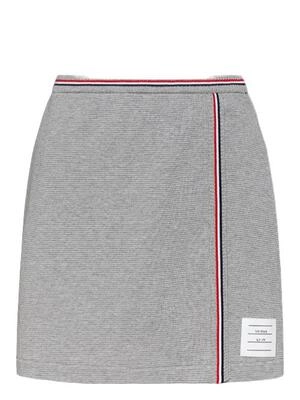 Thom Browne Thom Browne Waffle Mini Wrap Skirt With Grosgrain Detail No