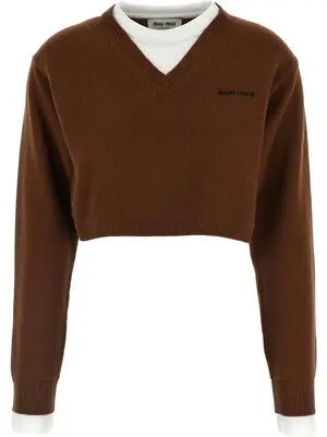 MIU MIU Miu Miu V-Neck Knitted Jumper