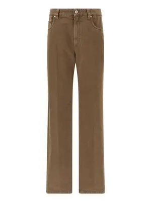 Brunello Cucinelli Brunello Cucinelli Monili Embellished Contemporary Straight Leg Jeans Green