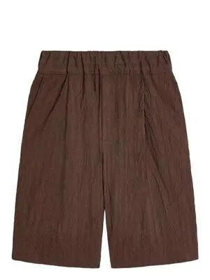 Dries Van Noten Pleated Bermuda Shorts - Brown