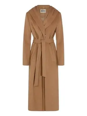 Herno Belted Hooded Coat - Brown
