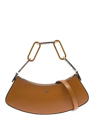 Fendi O'lock Swing Shoulder Bag With Tortoise Shell Details - Brown