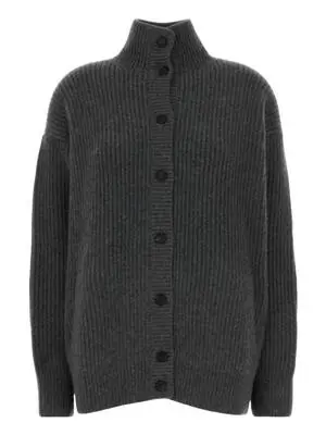 PRADA Prada High-Neck Ribbed Knit Button-Up Cardigan