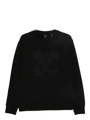 Moose Knuckles Graphic Pattern Crew Neck Long Sleeve Pullover Sweater - Black