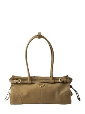 Prada Prada Bonnie Buckled Shoulder Bag Desert Beige