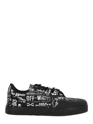 Off-White Logo Printed Lace-up Sneakers - Black
