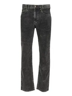 Isabel Marant Étoile Corduroy Logo Patch Trousers - Black