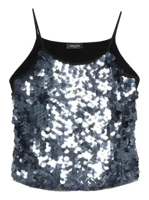 Fabiana Filippi Sequin Embellishment Spaghetti Strap Top - Black