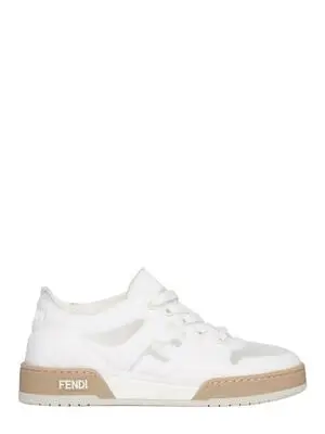 Fendi Mesh Lace-up Low Top Sneakers - White