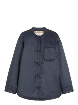 Max Mara Padded Shirt Jacket In Water-repellent Canvas - Midnight Blue