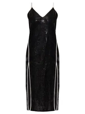Palm Angels Sequin Double Slit Dress - Black