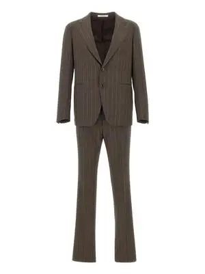 Tagliatore Tagliatore Pinstriped Two-Piece Suit Brown