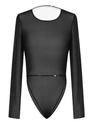 SAINT LAURENT Saint Laurent Backless Long-Sleeved Bodysuit
