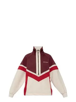 PALM ANGELS Palm Angels Chevron Pattern Zip Neck Sweatshirt